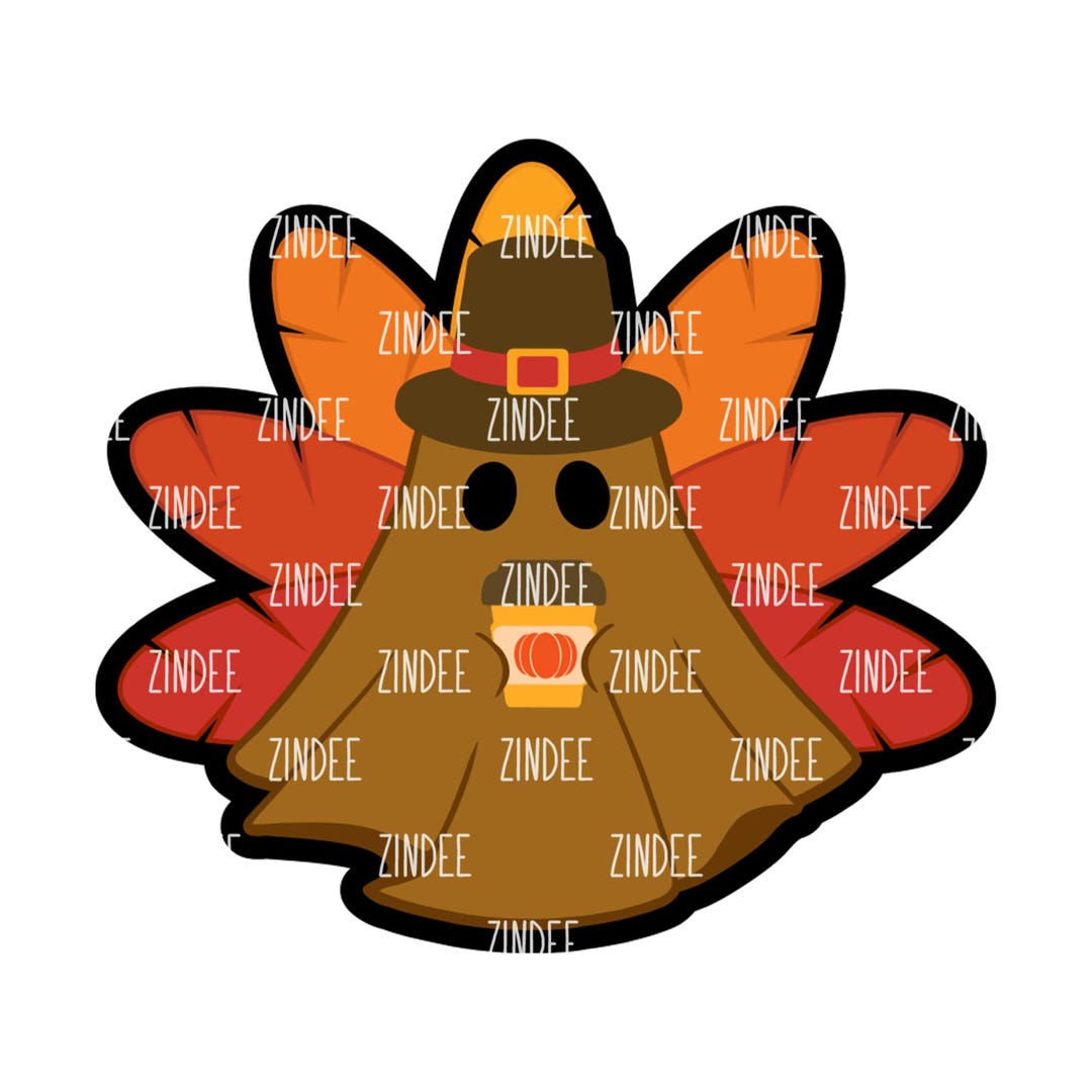 Turkey Ghost Acrylic BLANK and Matching UVDTF Sticker (2 Inch) NO Hole ...