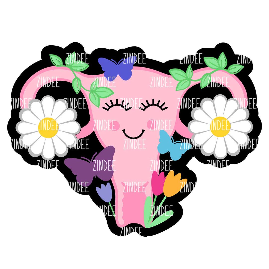 Spring Uterus Acrylic BLANK and Matching UVDTF Sticker (2 Inch) NO Hole ...