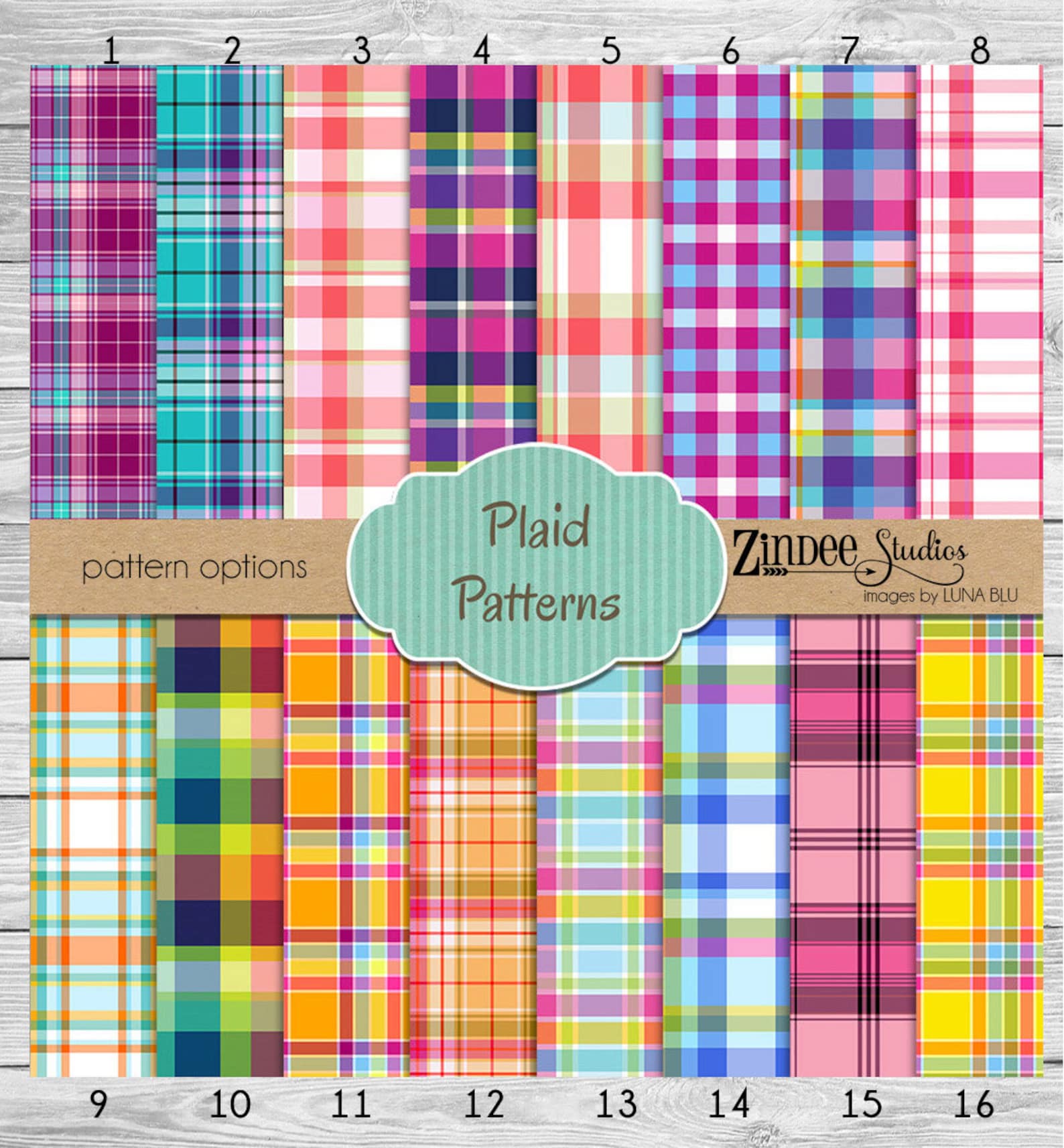 Bright Plaid Patterns Vinyl, Adhesive Vinyl, Heat Transfer Vinyl ...