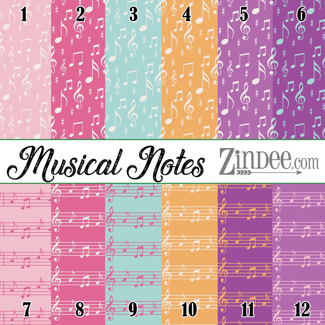 Musical Notes Printed Vinyl Adhesive Vinyl Heat Transfer - Etsy