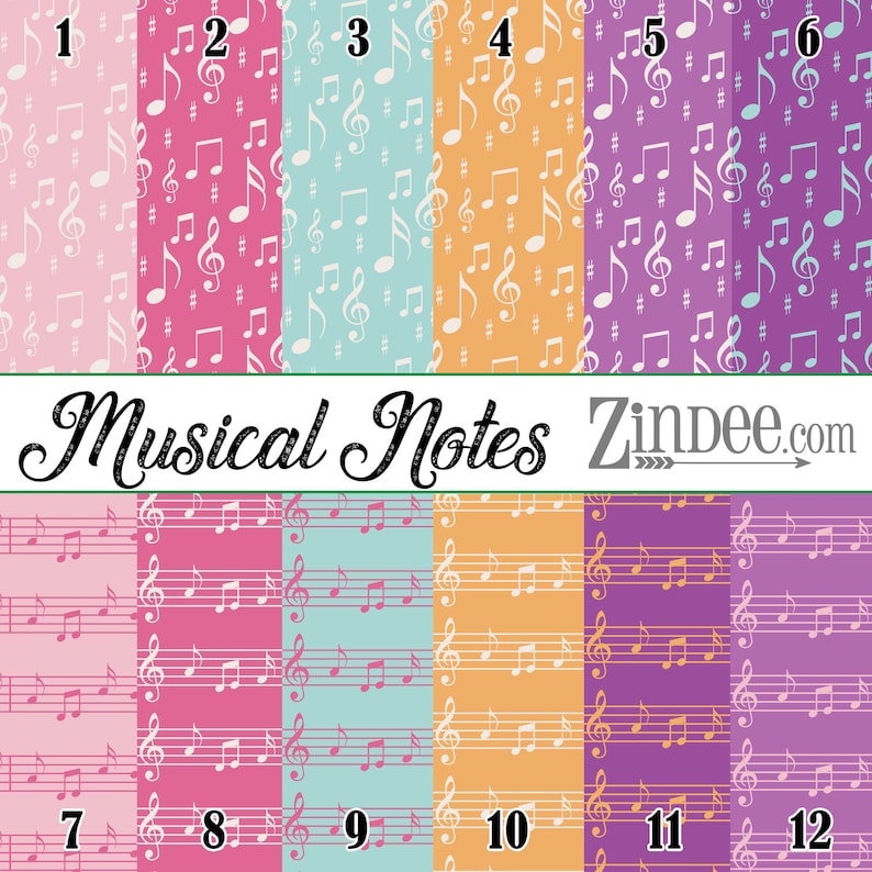 Musical Notes Printed Vinyl Adhesive Vinyl Heat Transfer - Etsy