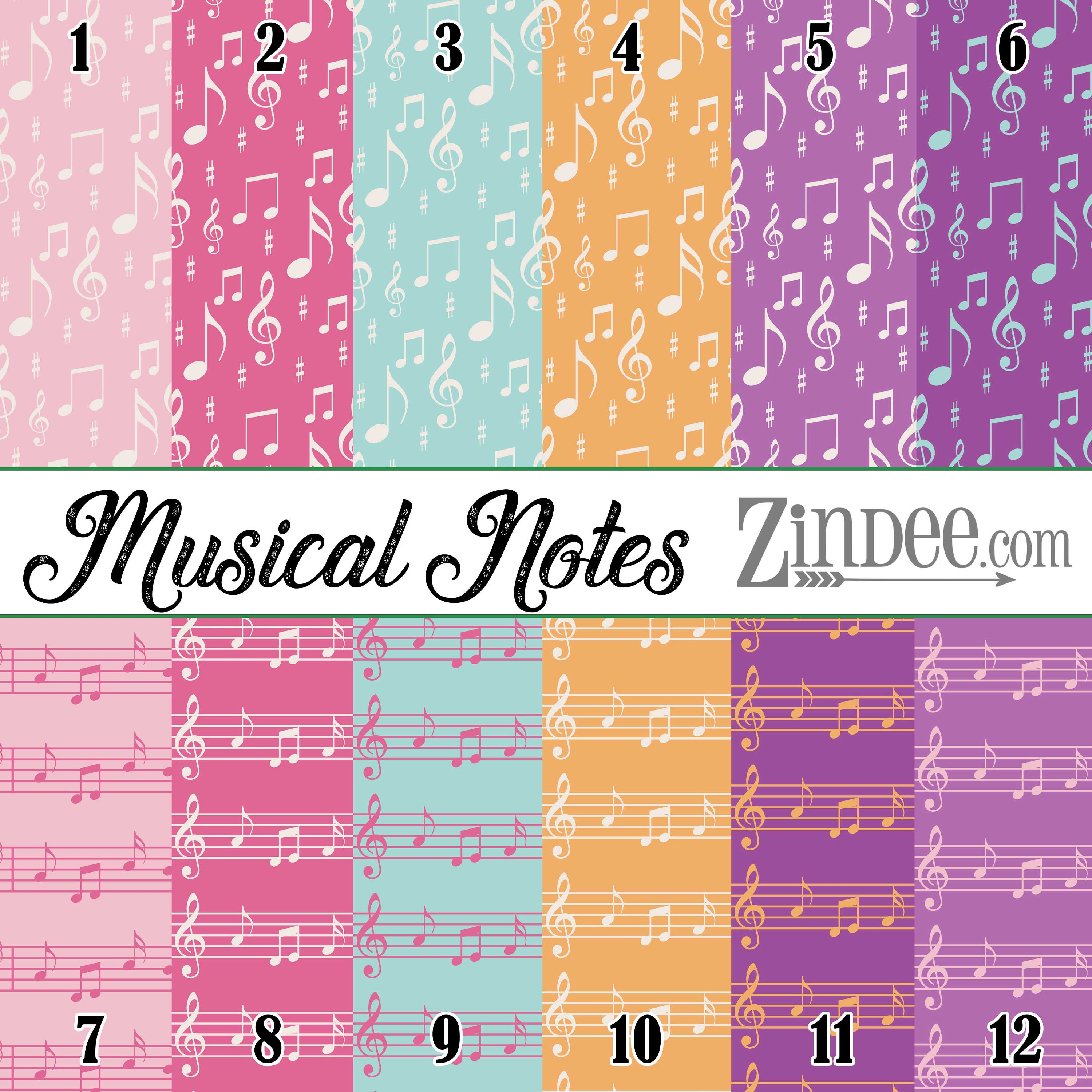Musical Notes Printed Vinyl Adhesive Vinyl Heat Transfer | Etsy