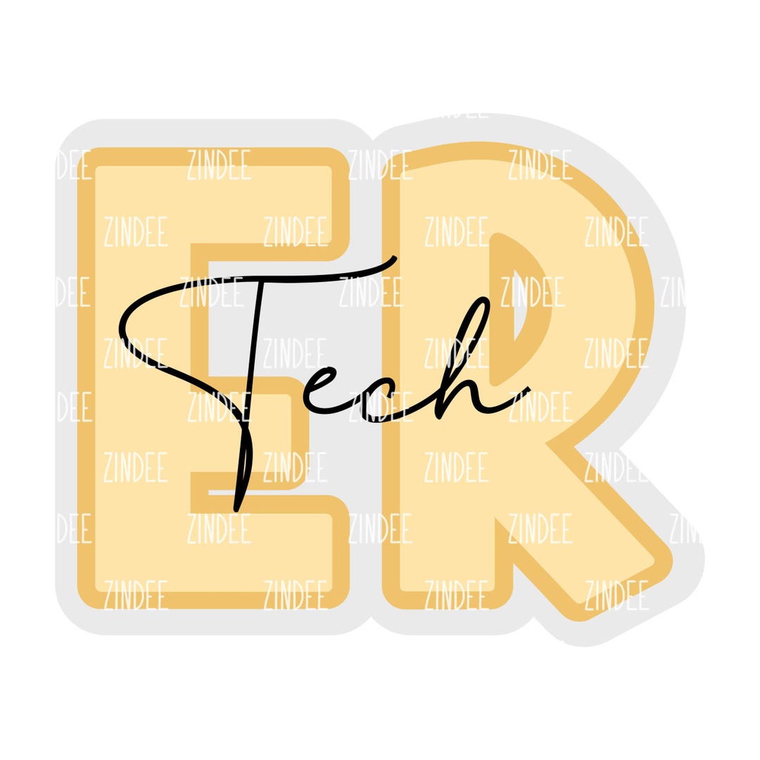 ER Tech Script Acrylic BLANK and Matching UVDTF Sticker (2 Inch) No ...