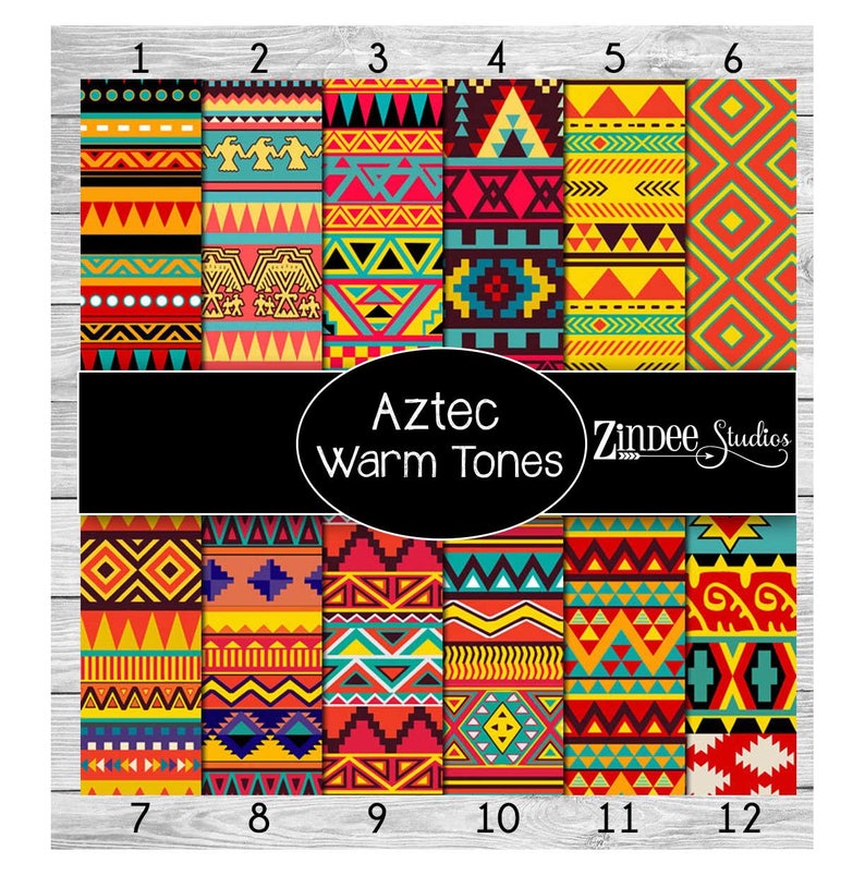 Aztec Warm Tones Printed Vinyl, Adhesive Vinyl, Heat Transfer Vinyl ...