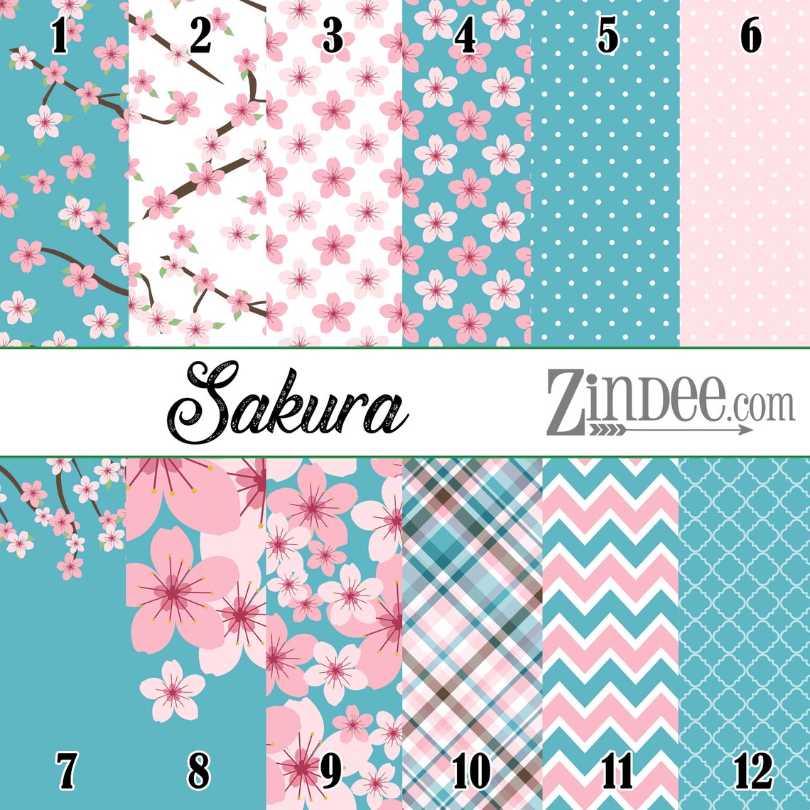 Sakura Printed Vinyl Adhesive Vinyl Heat Transfer Vinyl | Etsy
