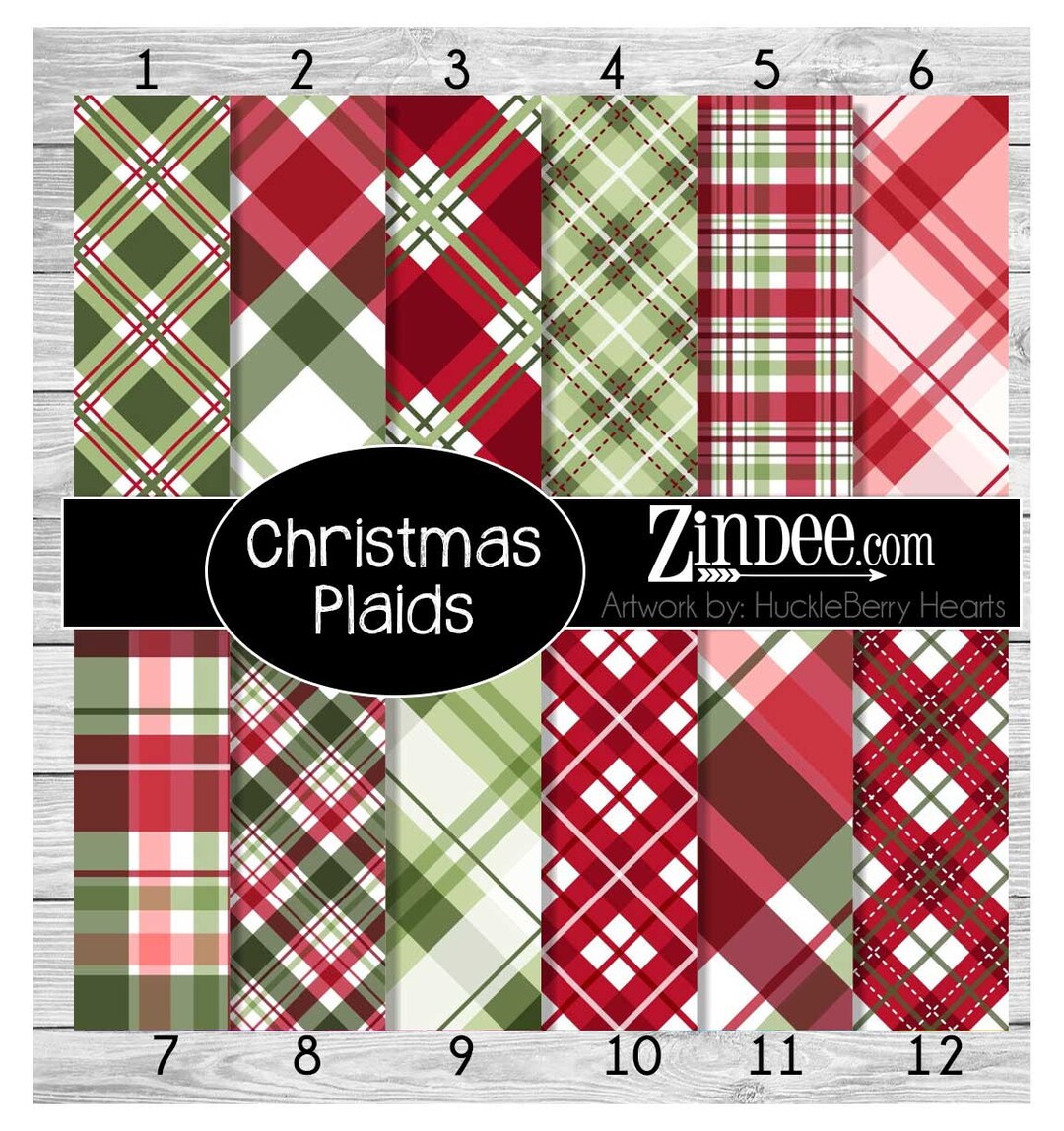 Christmas Plaids Printed Vinyl, Adhesive Vinyl, Heat Transfer Vinyl ...