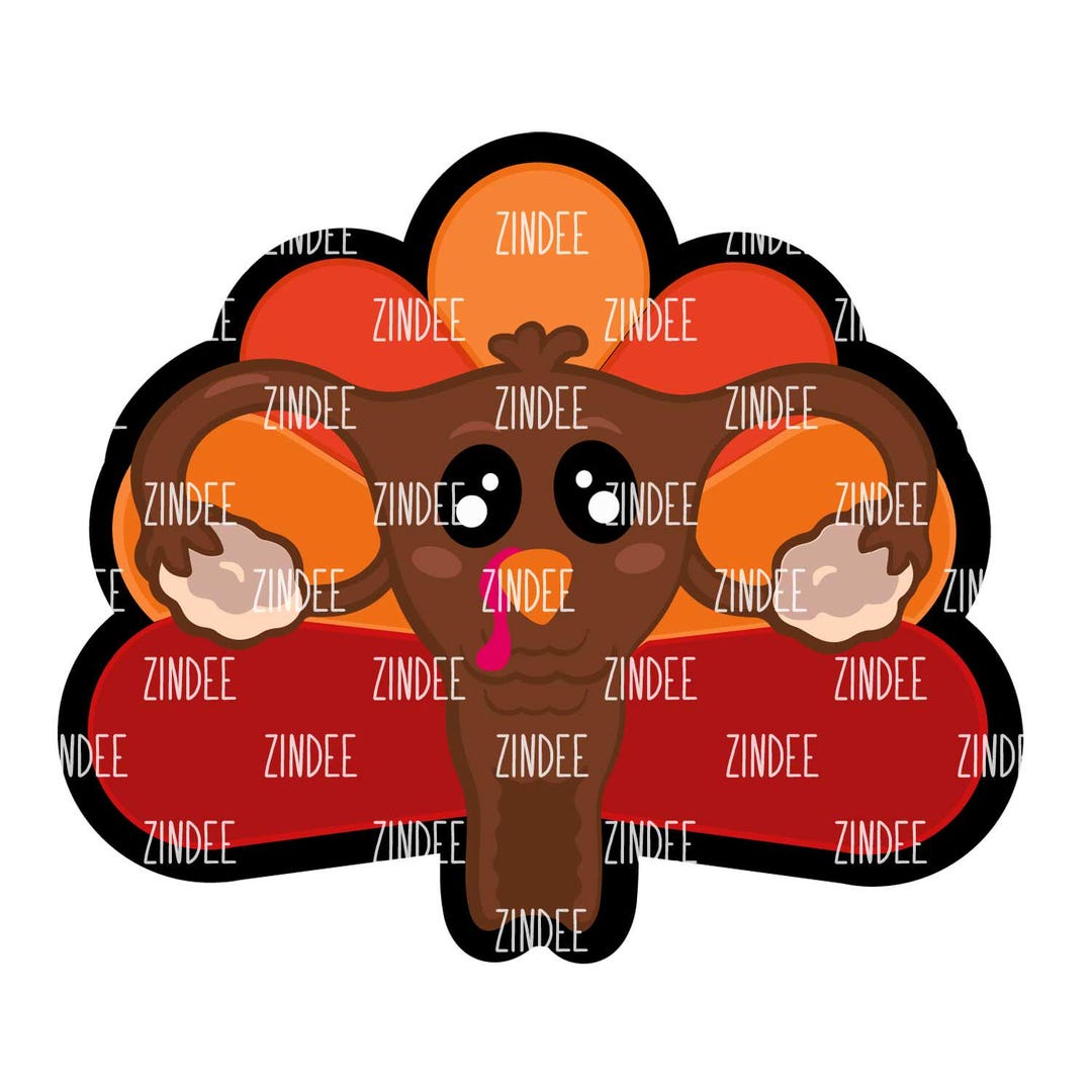 Turkey Uterus Acrylic BLANK and Matching UVDTF Sticker (2 Inch) NO Hole ...