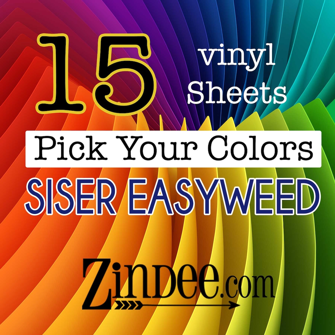 Siser Heat Transfer Vinyl PACK of 15 12x15 Sheets Plus FREE Digital ...