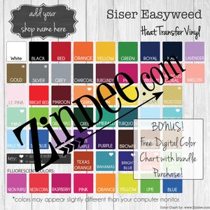 Siser Heat Transfer Vinyl PACK of 10 12"x15" Sheets Plus FREE Digital ...