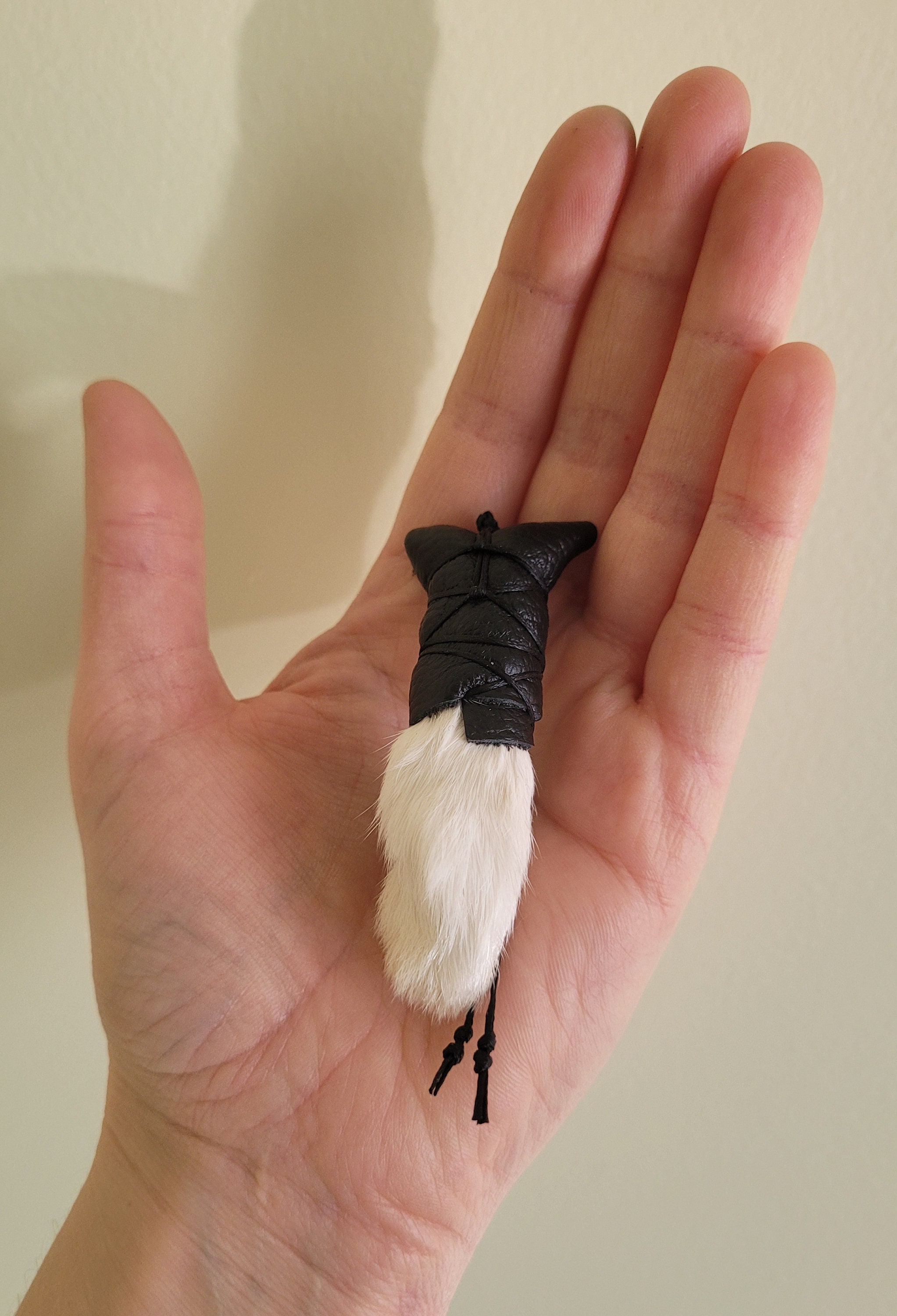 Leather Rabbit Foot Keychain Sustainably Sourced Front Foot - Etsy