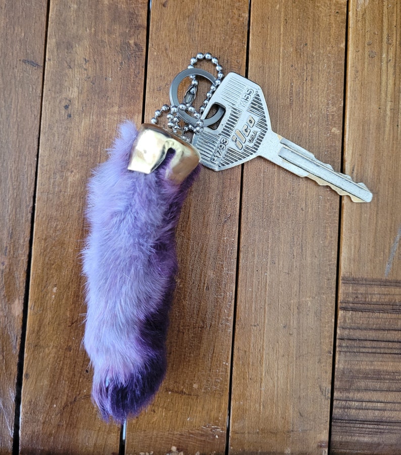 Dyed Rabbit Foot Keychain - Sustainably Sourced - Hind Foot - Etsy