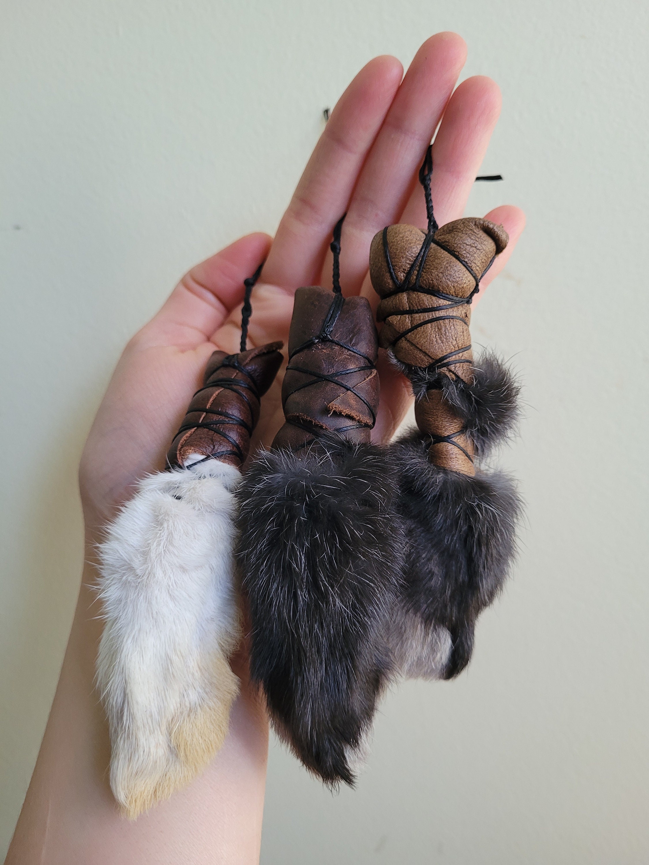Leather Rabbit Foot Keychain Sustainably Sourced Hind Foot - Etsy
