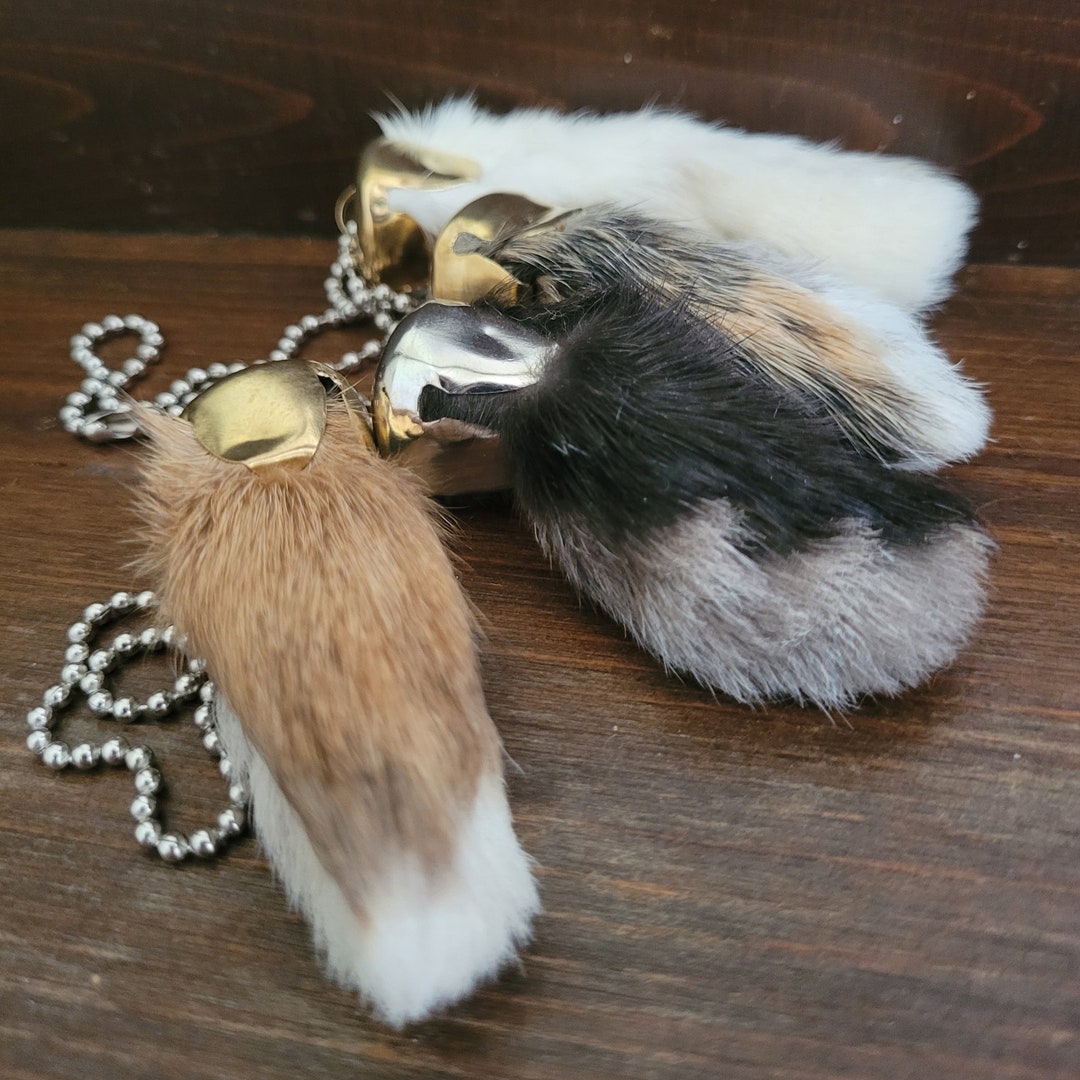 Rabbit Foot Keychain Sustainably Sourced Front Foot - Etsy