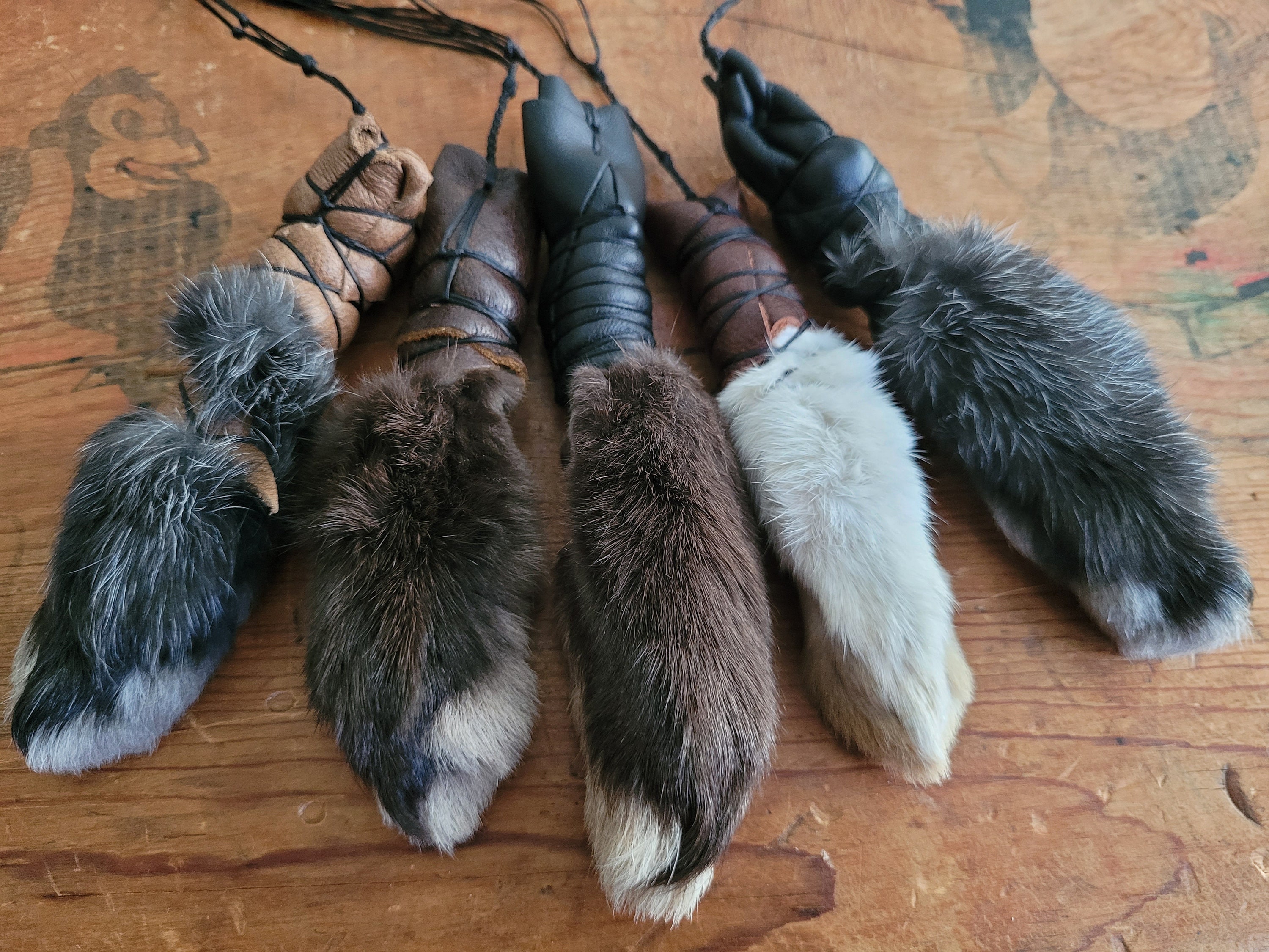 Leather Rabbit Foot Keychain Sustainably Sourced Hind Foot - Etsy