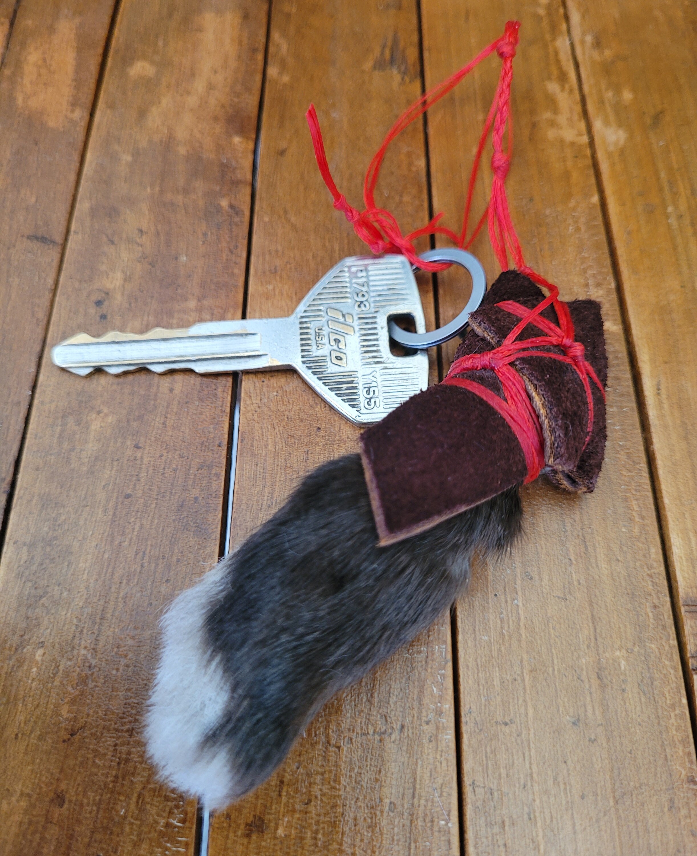 Leather Rabbit Foot Keychain Sustainably Sourced Front Foot - Etsy