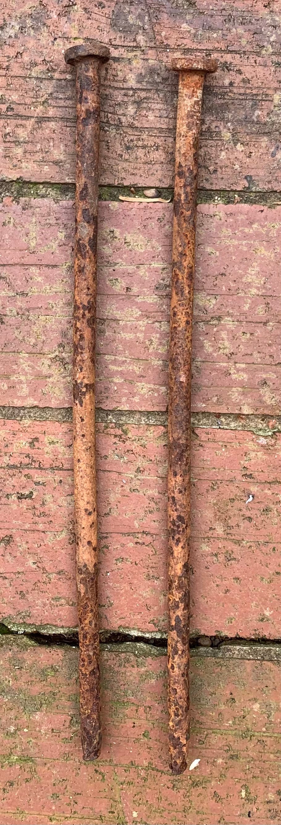Pair of 2 Old HUGE 12 Long Nails Rusty Rustic Farmhouse - Etsy