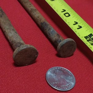 Pair of 2 Old HUGE 12 Long Nails Rusty Rustic Farmhouse | Etsy