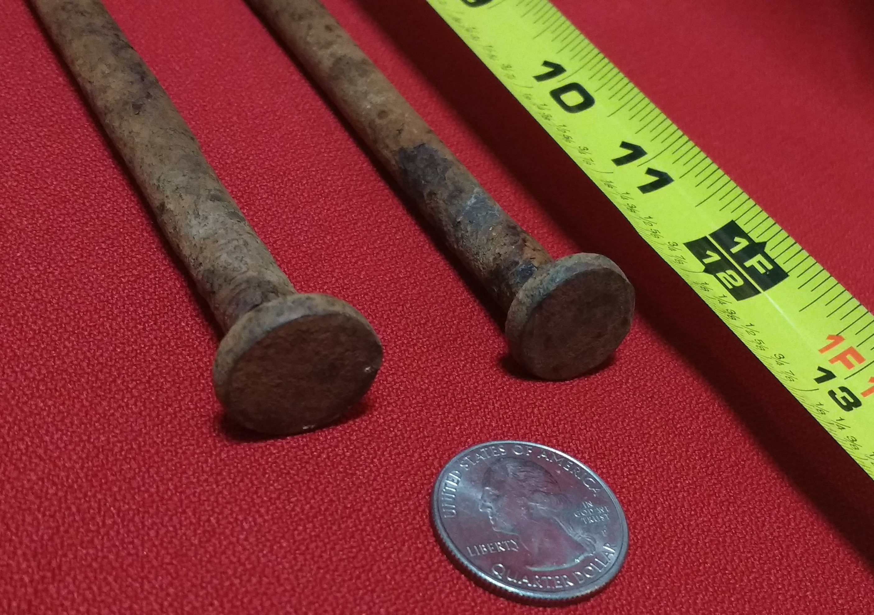 Pair of 2 Old HUGE 12 Long Nails Rusty Rustic Farmhouse - Etsy