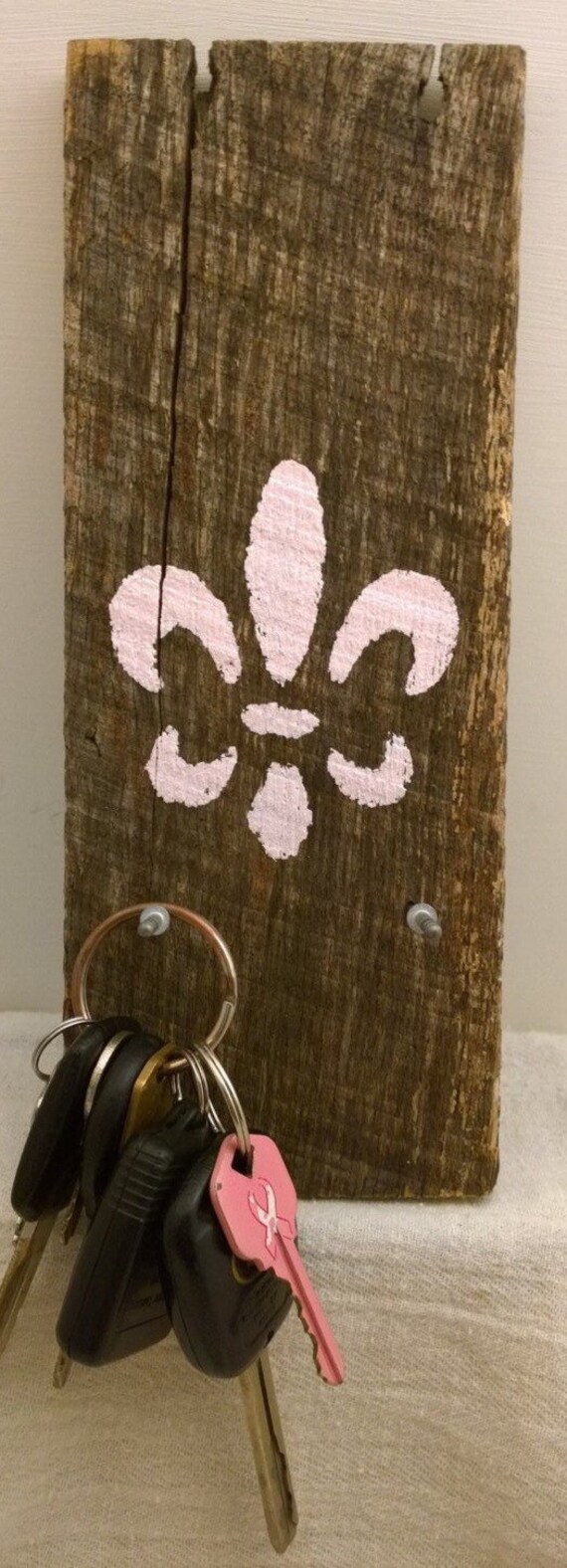 Double KEY Hook Reclaimed Rustic Wall Art Pallet Wood Nail | Etsy