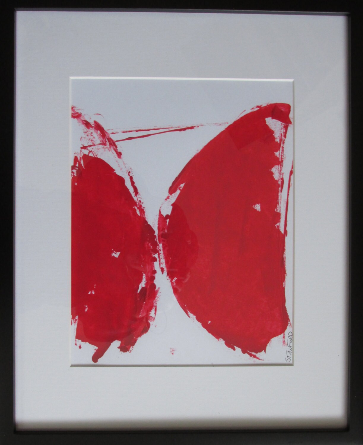 Abstract Minimal Red No.0385 Ink on Paper 14x11 Modern Still Life - Etsy