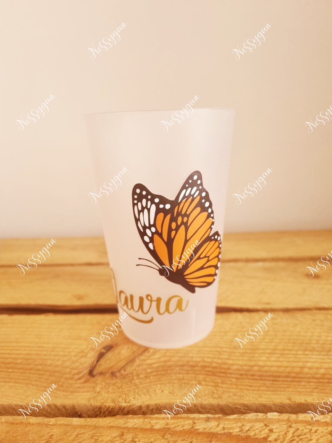 Personalized Monarch Butterfly Nursery Cup - Washable Plastic Cup - Etsy