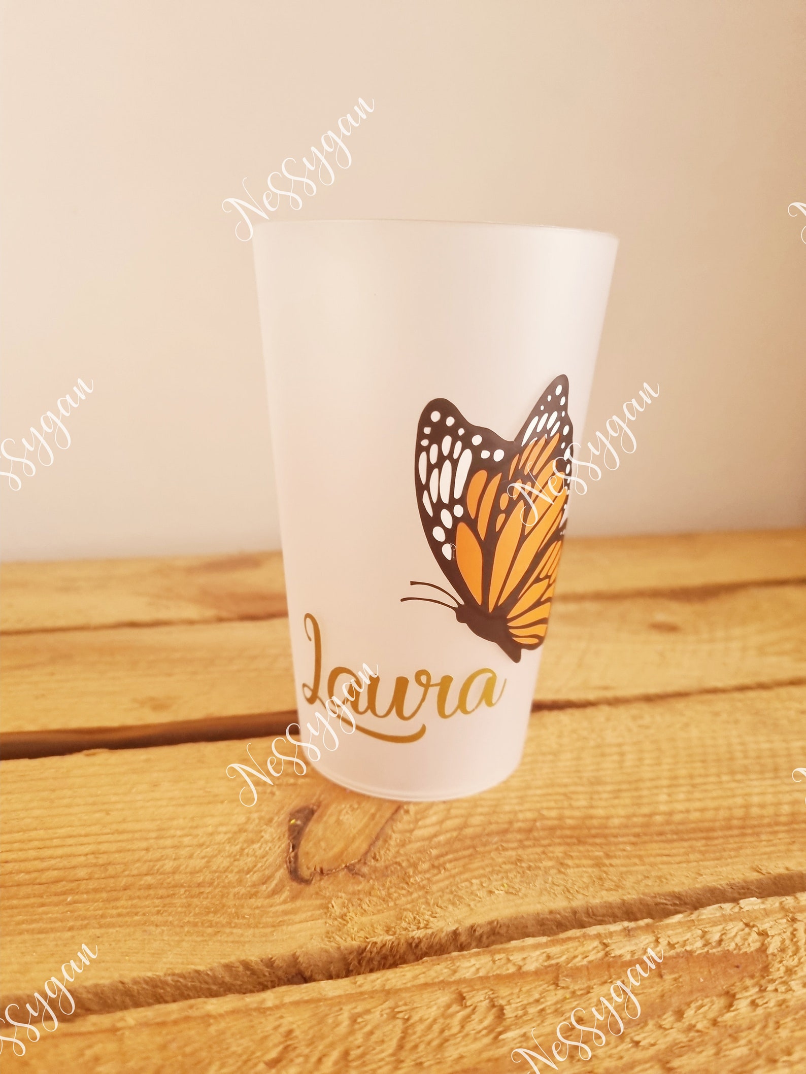 Personalized Monarch Butterfly Nursery Cup - Washable Plastic Cup - Etsy