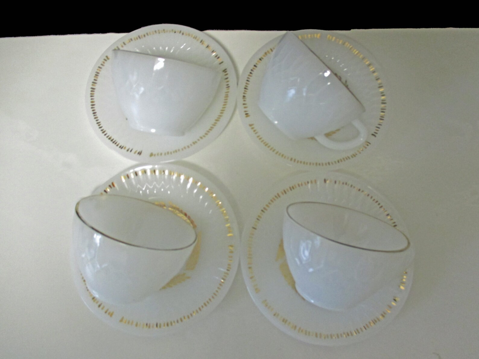 Federal Glass Golden Harvest Pattern Milk Glass With Gold - Etsy