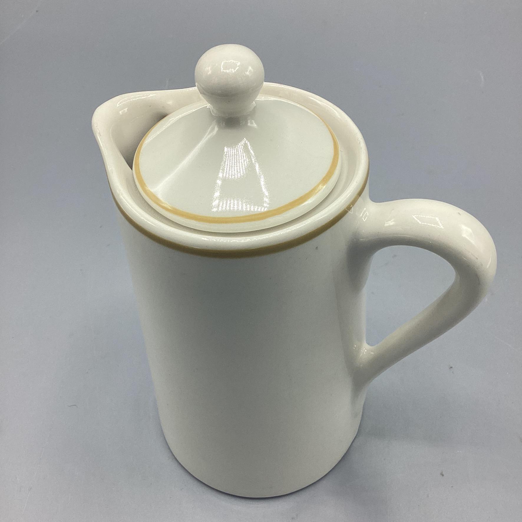 Mayer China - White With Mustard Line Restaurant Ware Coffee Server ...