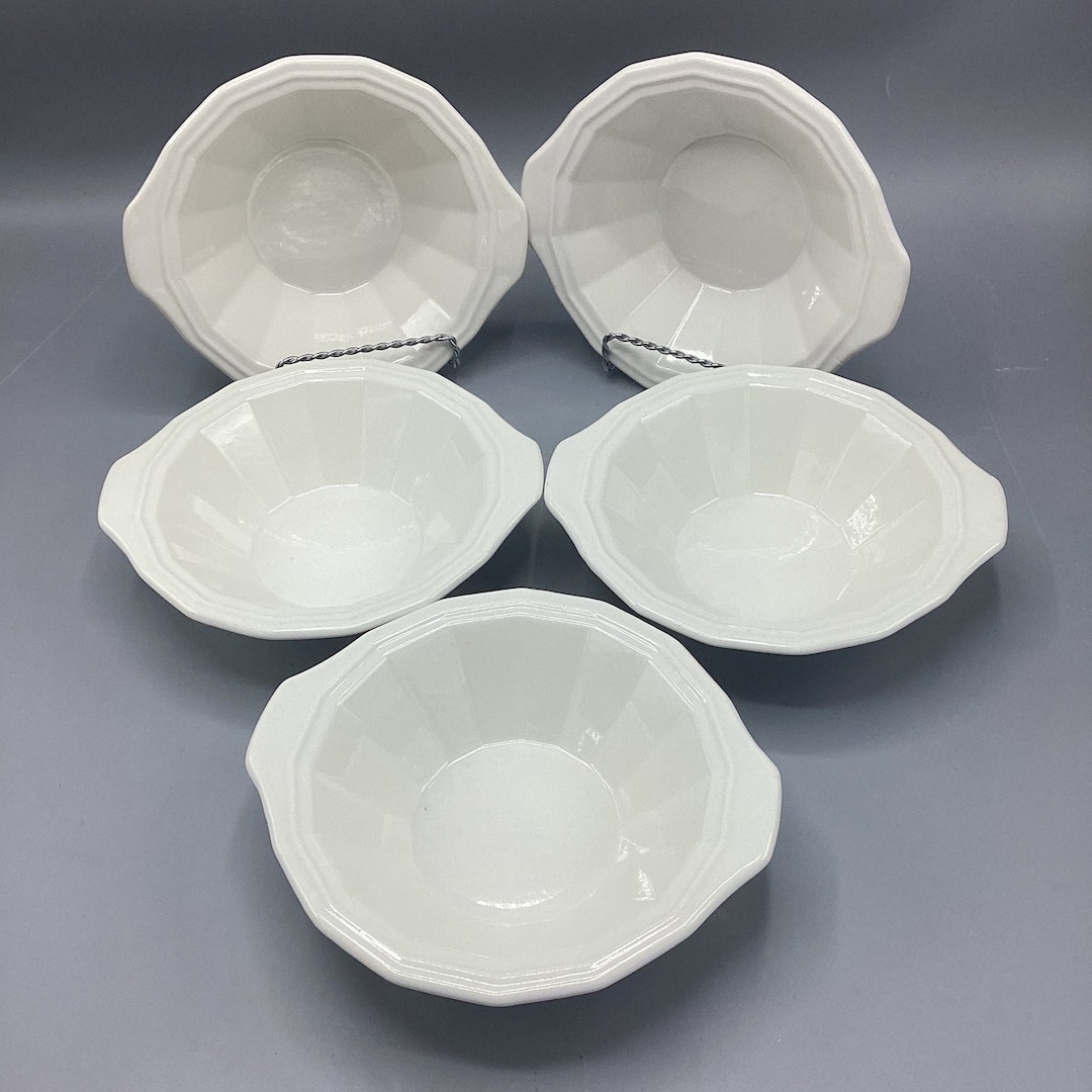 Homer Laughlin China Dover Shape Colonial White Pattern Tab Handled ...