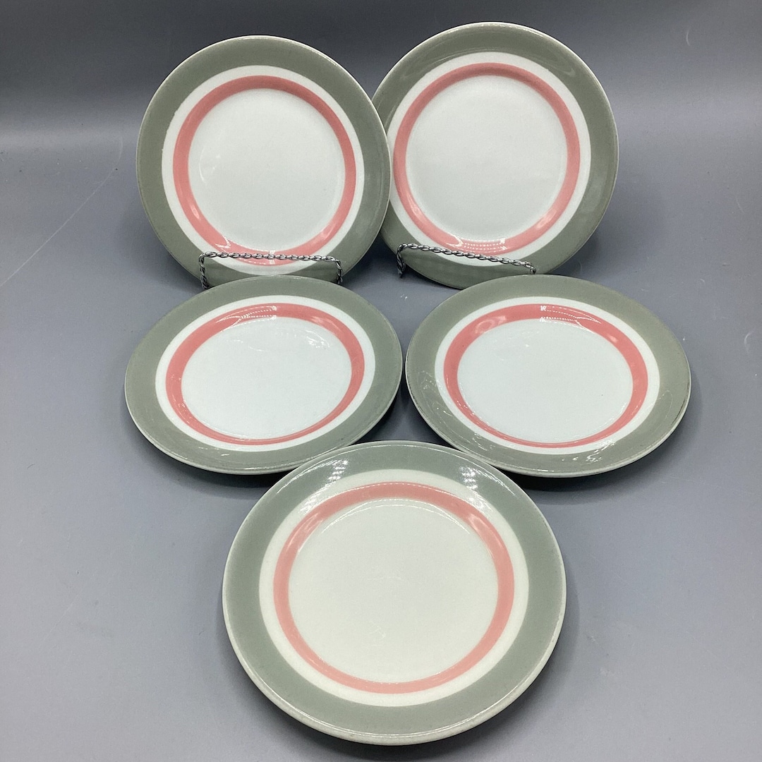 Shenango China USA Restaurant Coral Grey Pattern-1950s-rimrol Welroc ...