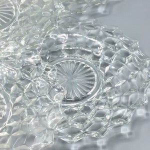 American Fostoria Clear Glass Star Base - Set of 7 Salad Plates ...