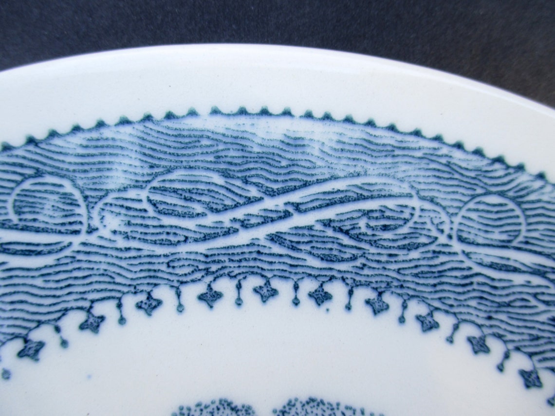 Taylor Smith Taylor Currier and Ives Blue Old Mill Pattern - Etsy