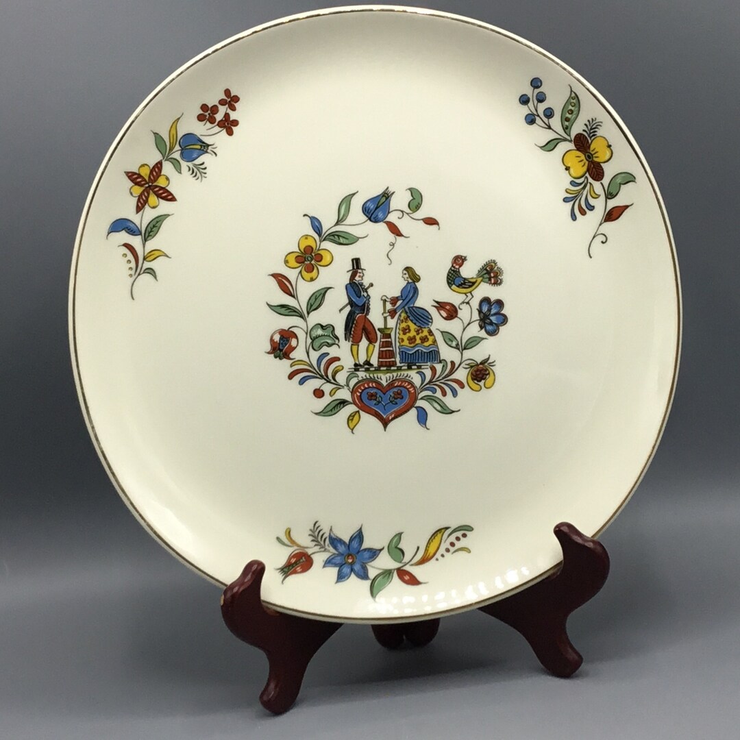 Crooksville China - Iva Lure Dairy Maid Pattern Gold Trim - Square ...