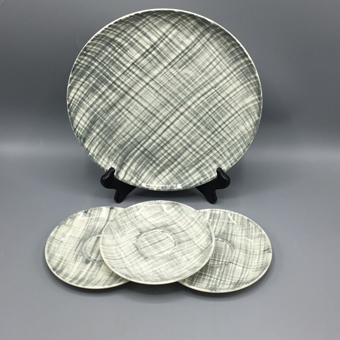 Stetson China - Linen Gray Symphony -set of 2 Dinner Plates and 3 ...