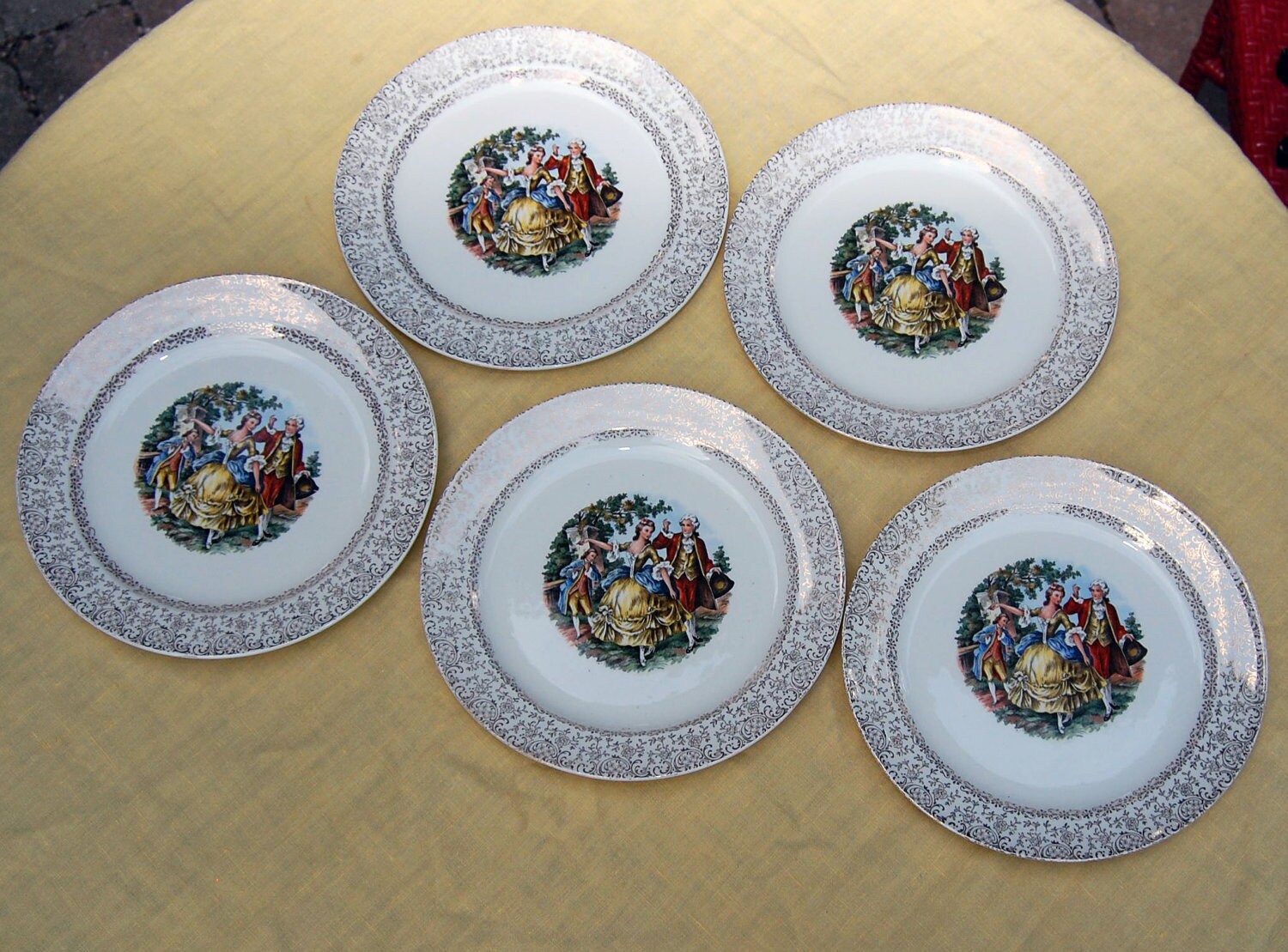 Home & Living Plates Dining & Serving Two Cronin Gold Filagree bread ...