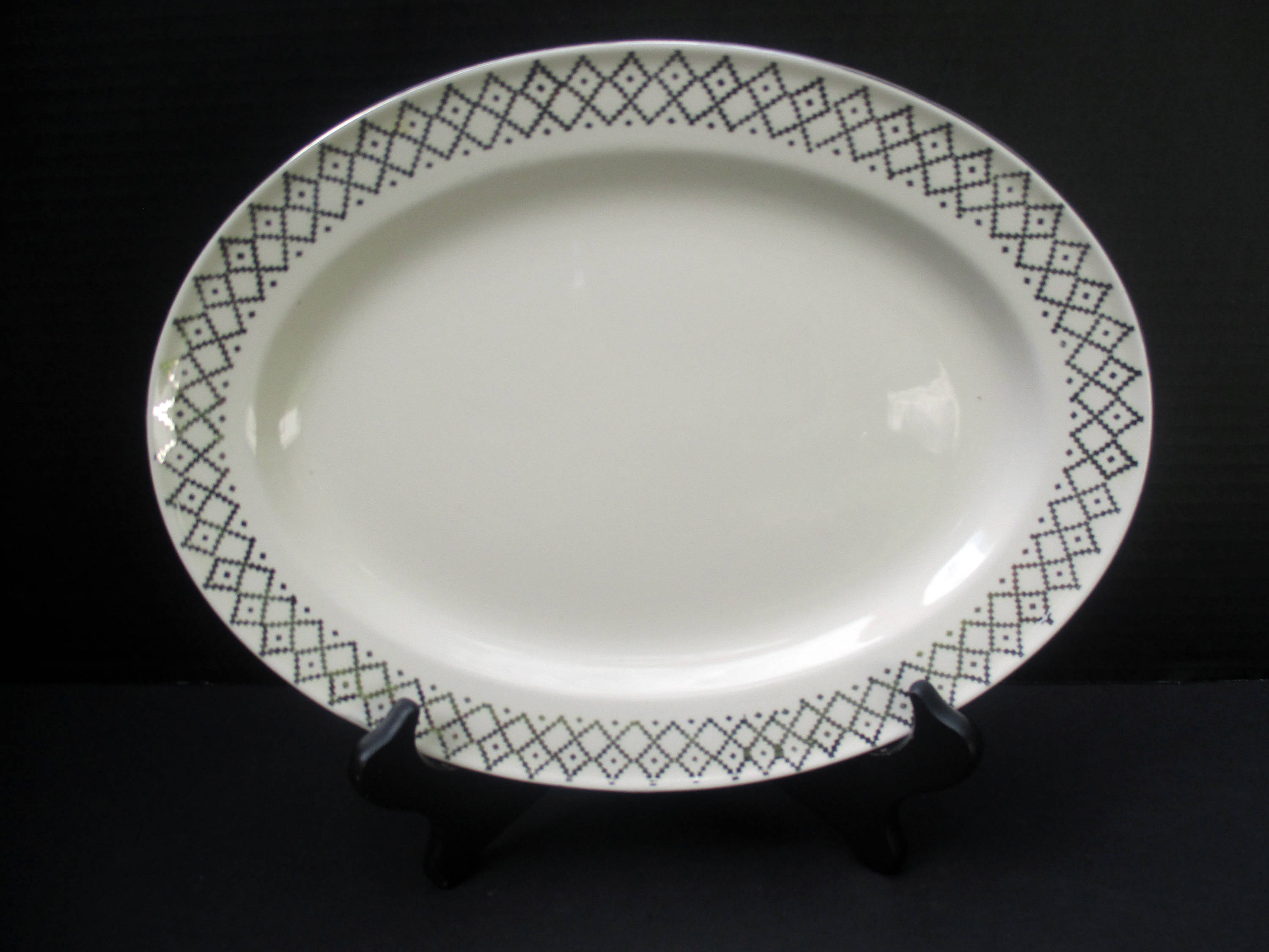 Vintage Knowles China Hostess Shape Platinum Geometric | Etsy