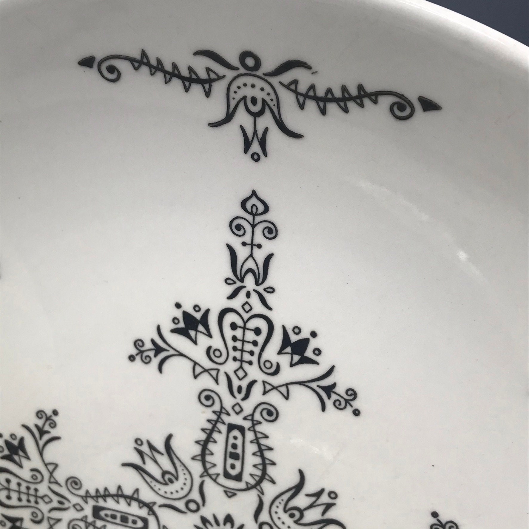 Royal USA China Renaissance Black Scroll Pattern Set of 3 | Etsy