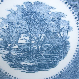 Taylor Smith Taylor Currier and Ives Blue Old Mill Pattern Bread and ...
