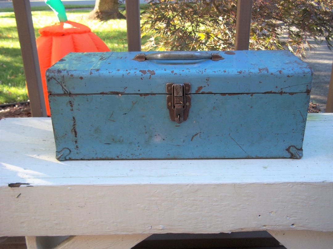 Vintage Rustic Tool Box Chippy Lift-up Tray Heavy Duty - Etsy