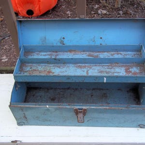 Vintage Rustic Tool Box Chippy Lift-up Tray Heavy Duty - Etsy