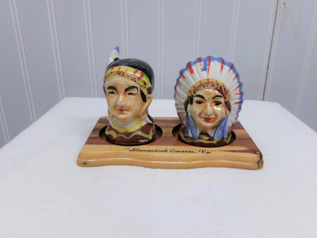 Vintage Native American Indian Salt and Pepper Shakers Shenandoah ...