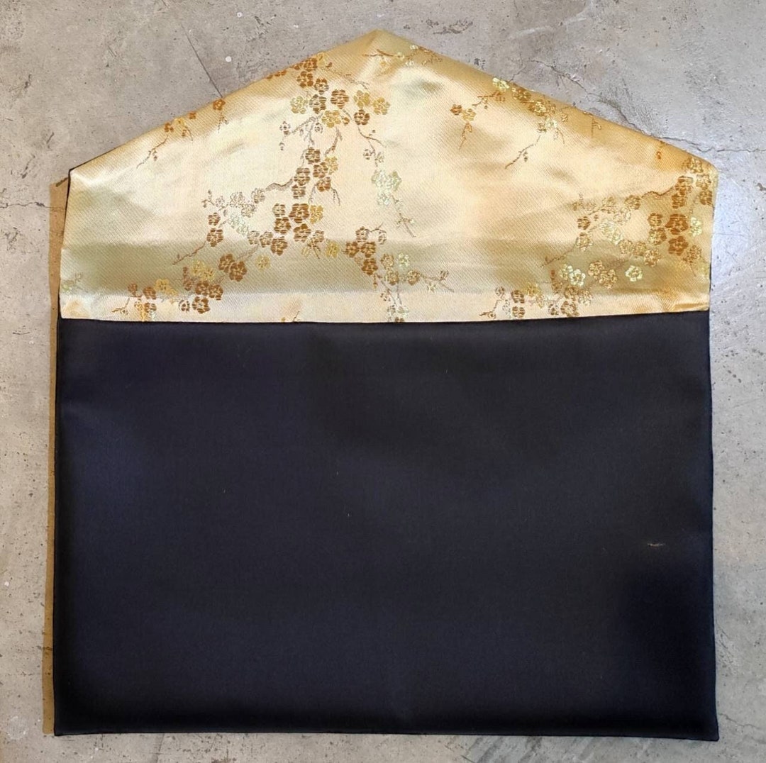 Rakusu Case Carrying Pouch Dharma Book Bag in Canvas With Gold Sakura ...