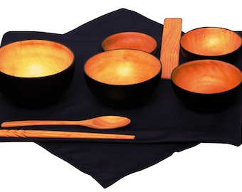 Mahogany Wood Black Oryoki Jihatsu Bowl Set - Etsy