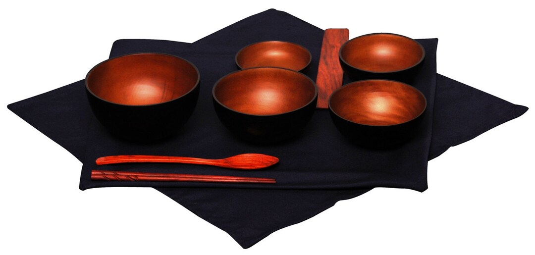 Mahogany Wood Black/chestnut Oryoki Jihatsu Bowl Sets - Etsy