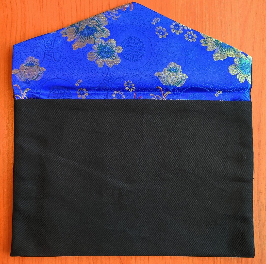 Rakusu Case Carrying Pouch Dharma Book Bag in Canvas With Blue Flowers ...