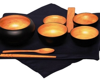 Mahogany Wood Black Oryoki Jihatsu Bowl Set - Etsy