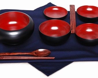 Mahogany Wood Black Oryoki Jihatsu Bowl Set - Etsy