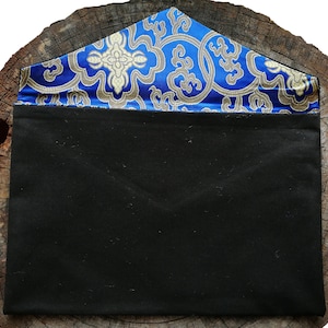 Rakusu Case Carrying Pouch Dharma Book Bag in Canvas With Blue Lotuses ...