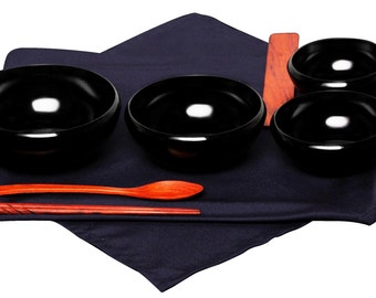 Mahogany Wood Black Oryoki Jihatsu Bowl Set - Etsy
