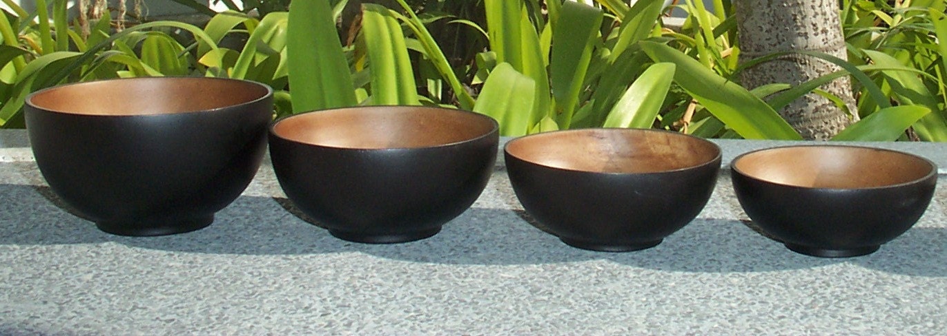 Mahogany Wood Black/chestnut Oryoki Jihatsu Bowl Sets | Etsy